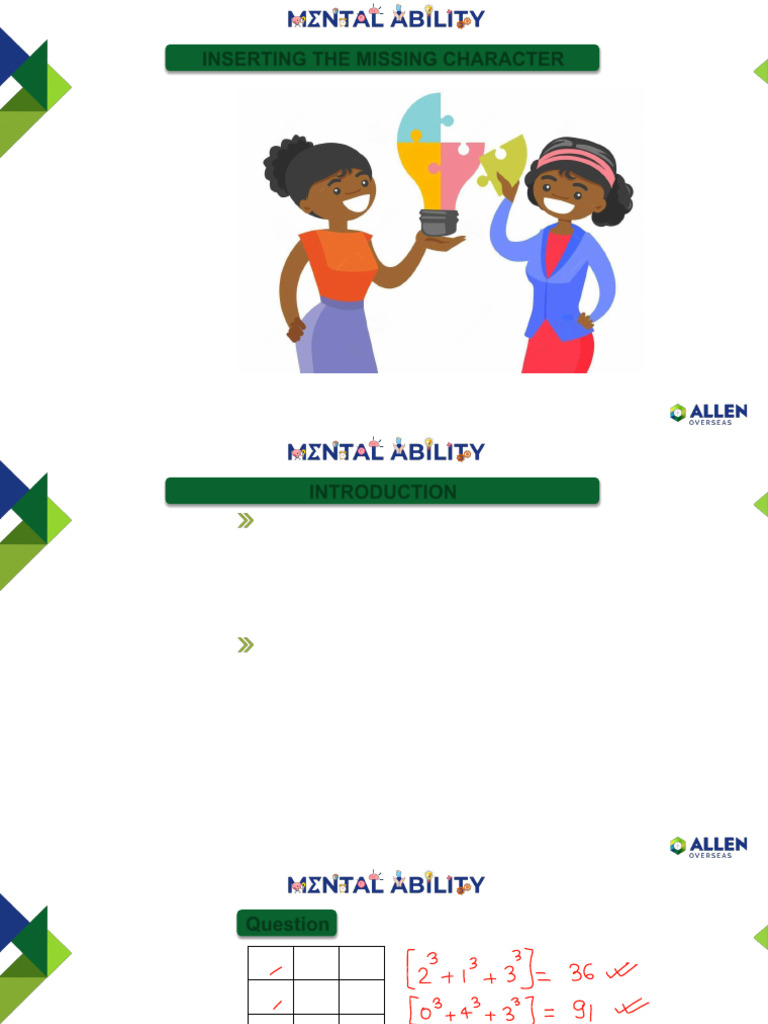 INSERTING THE MISSING CHARACTER | PDF | Algebra | Applied Mathematics