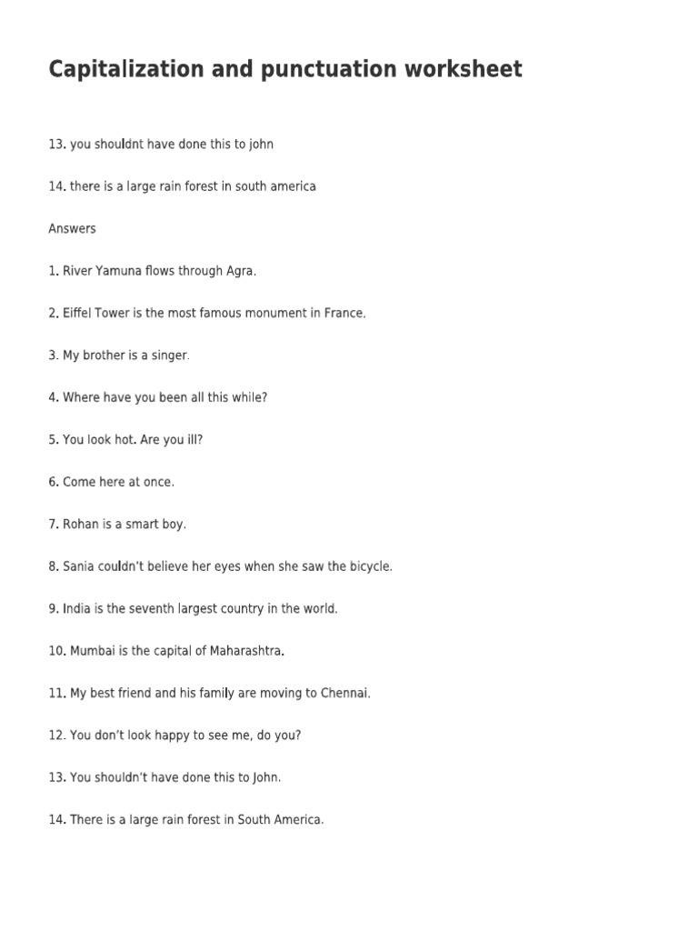 Punctuation Answer | PDF