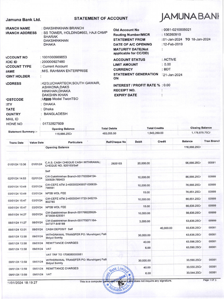 Bank Statement and Solvency | PDF | Personal Finance | Financial Services