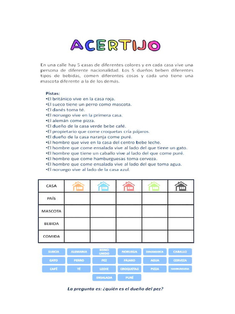 Acertijo para Pensar | PDF