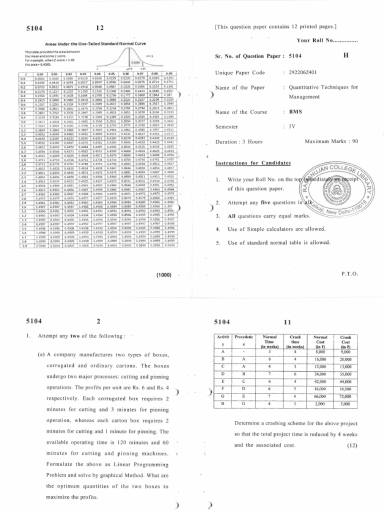 QT Question Paper 3 - 250418 - 184246 | PDF | Linear Programming | Mathematics Of Computing