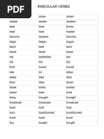 CAMBRIDGE Irregular Verbs | PDF | Grammar | English Grammar