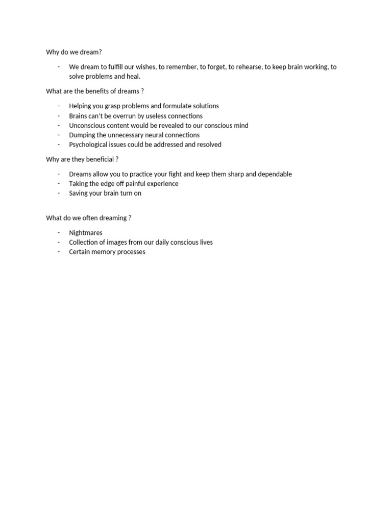 Why Do We Dream | PDF