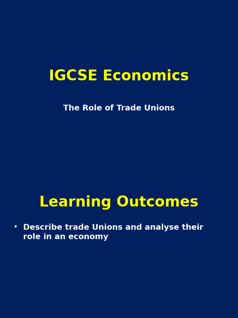 Understanding Trade Unions in Economics | PDF | Trade Union | Employment