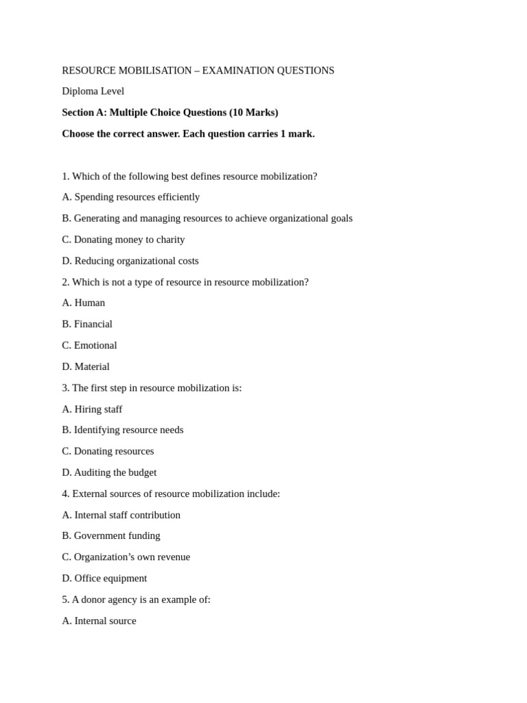 Resource Mobilization - 2025 | PDF | Fundraising | Business Economics