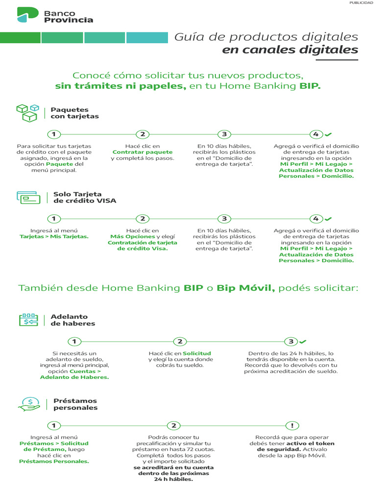 Guía para Solicitud de Productos Individuos BIP | PDF