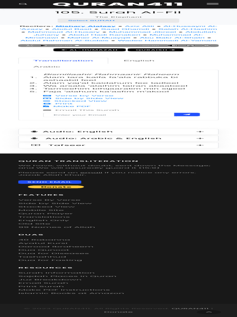 Surah Al-Fil Roman Transliteration | PDF
