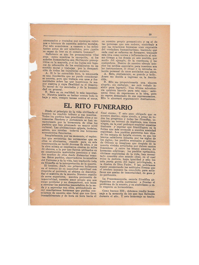 Rito Fúnebre 1938 | PDF