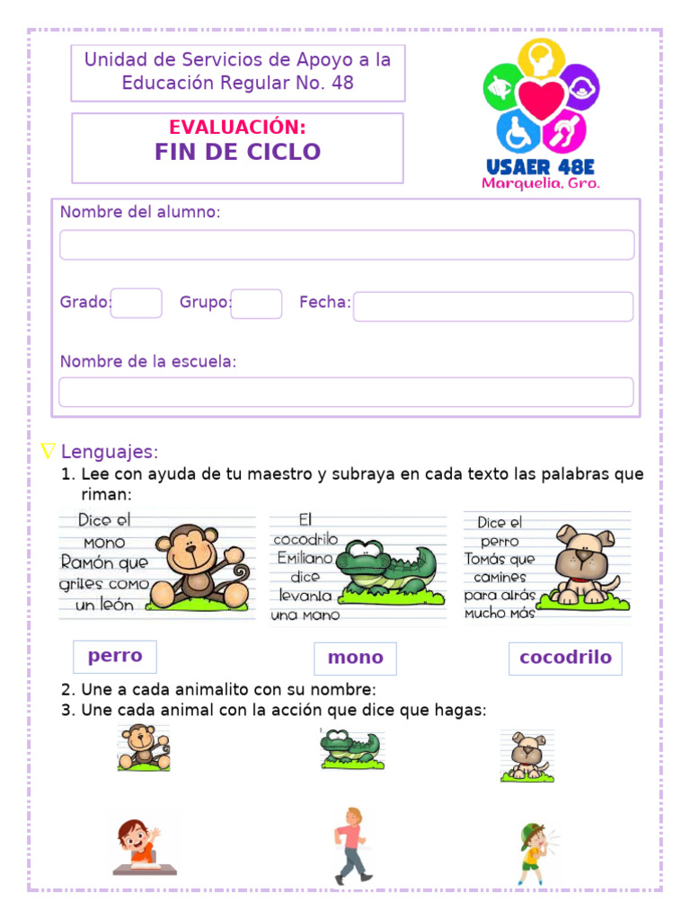Eval Final Presilabicos | PDF