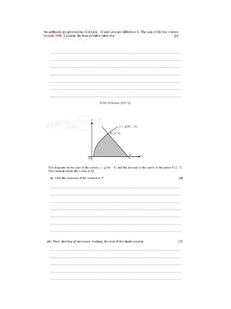 CIE A Levels Pure Maths 1 Topical Worksheet 2 | PDF
