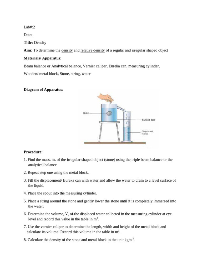 Lab 2 Density | PDF