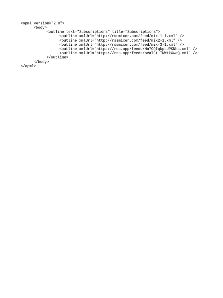 OPML Specification 2.0 Overview | PDF