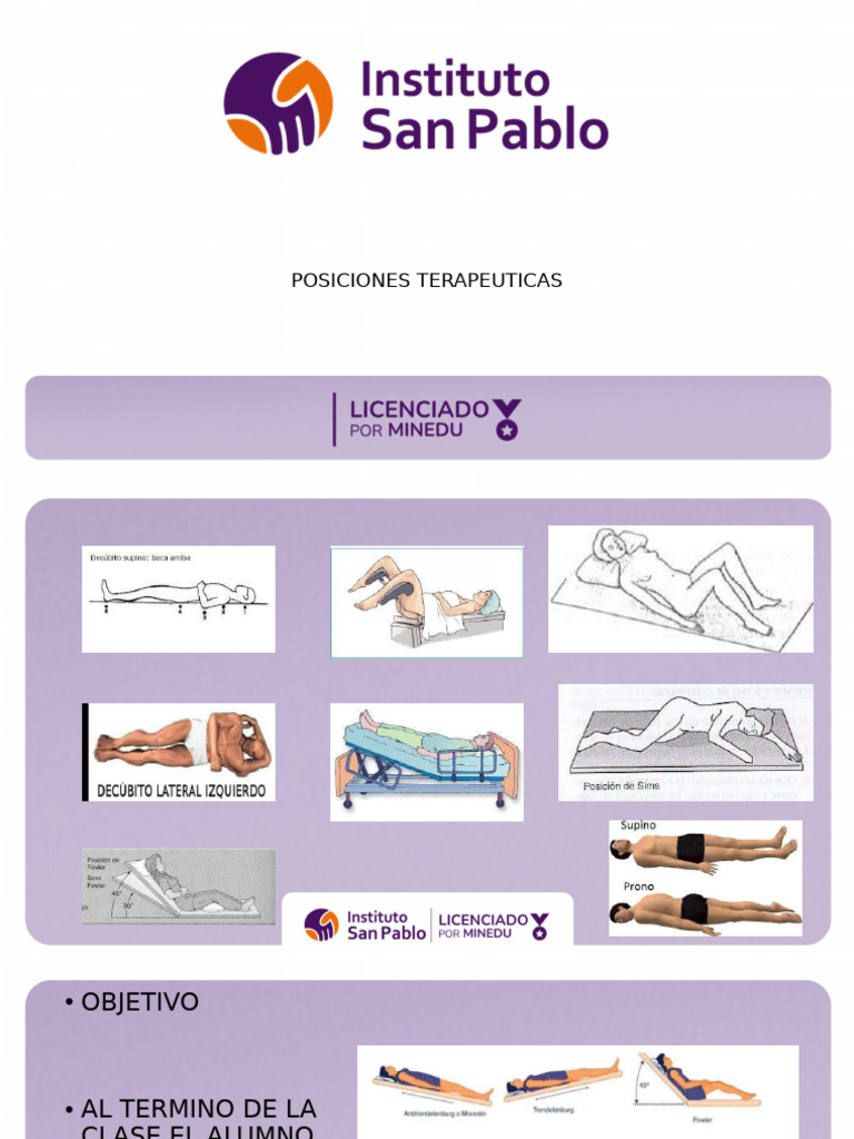 Posiciones Terapéuticas Para Pacientes Pdf Tórax Abdomen