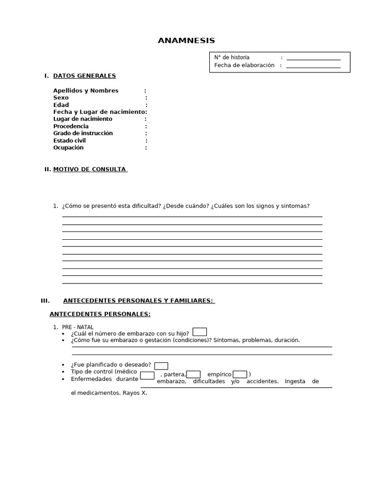Anamnes Is | PDF | Ansiedad | Parto