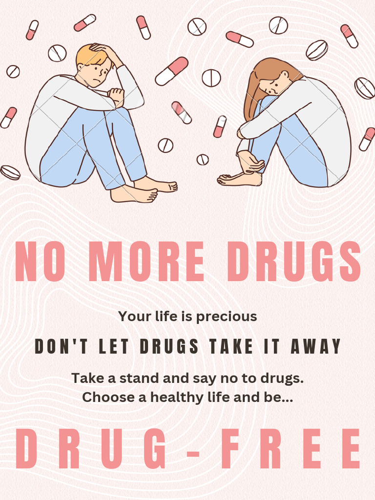 Soft Pastel Bold Illustration Drug Free Poster (1) | PDF