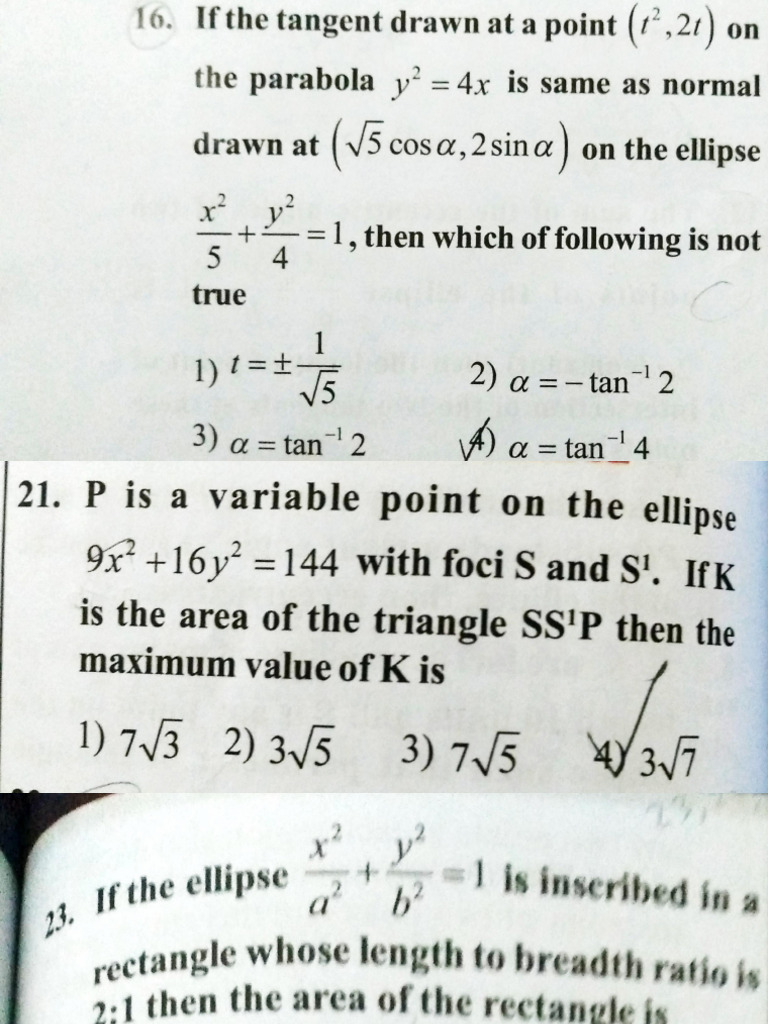 Math Ellipse Ex 2 | PDF