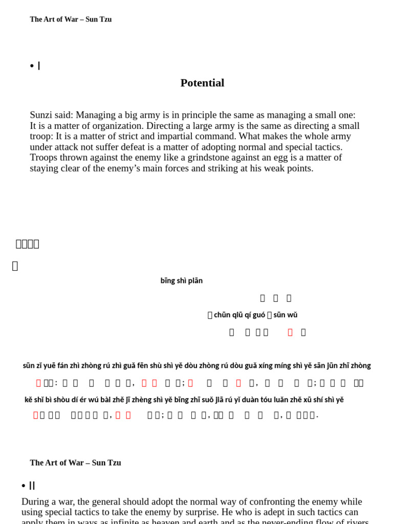 The Art of War Chapter 5 | PDF | The Art Of War | Military