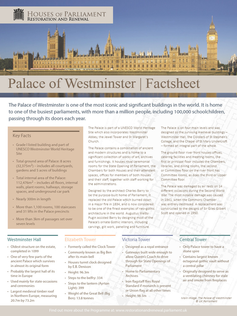 Factsheet_Palace_of_Westminster | PDF | Palace Of Westminster ...