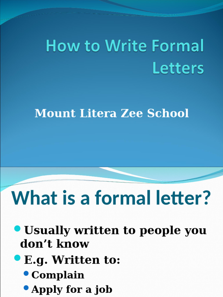 Steps to Write a Formal Letter | PDF