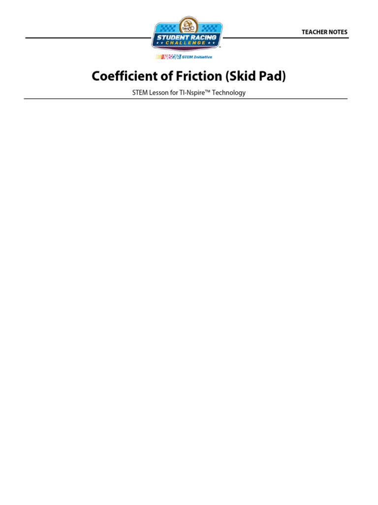 Coefficientof Friction Activity Teacher | PDF | Force | Acceleration