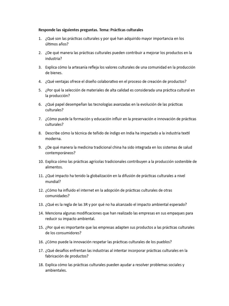 Mejora de Productos mediante Prácticas Culturales | PDF