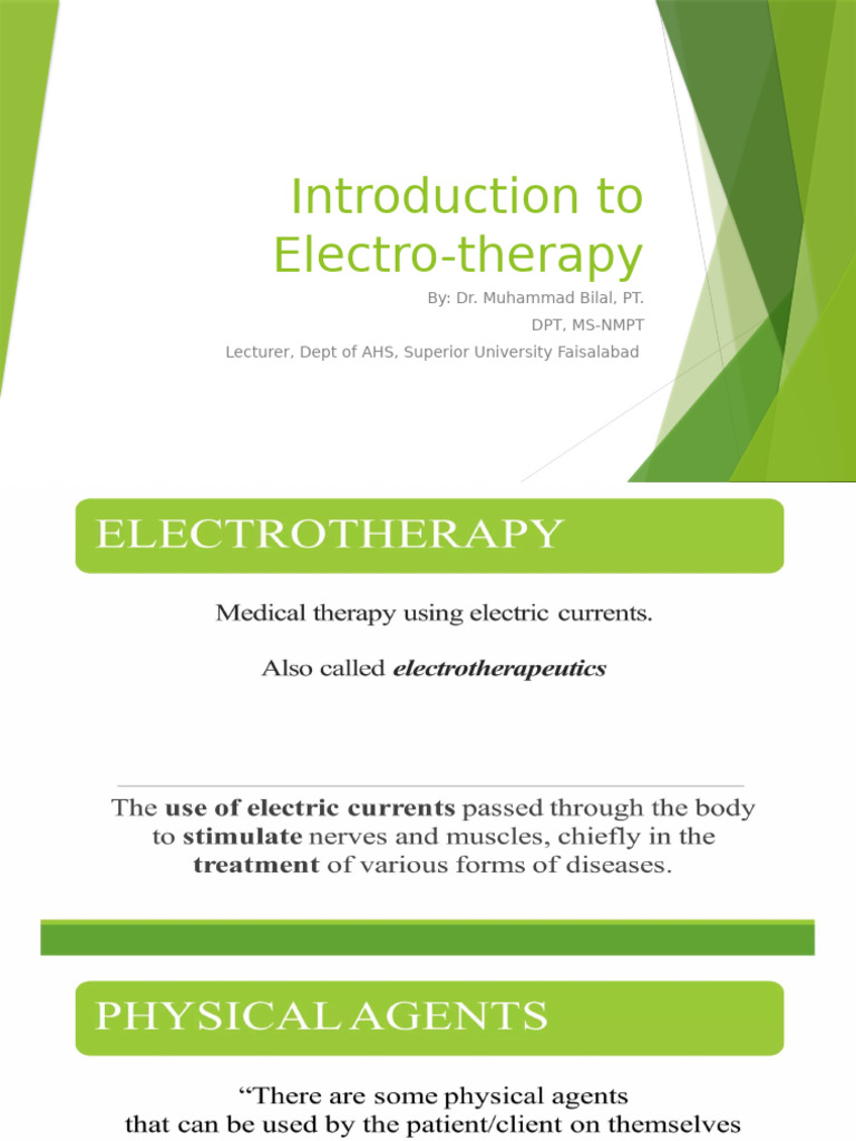 Introduction to Electrotherapy Copy | PDF