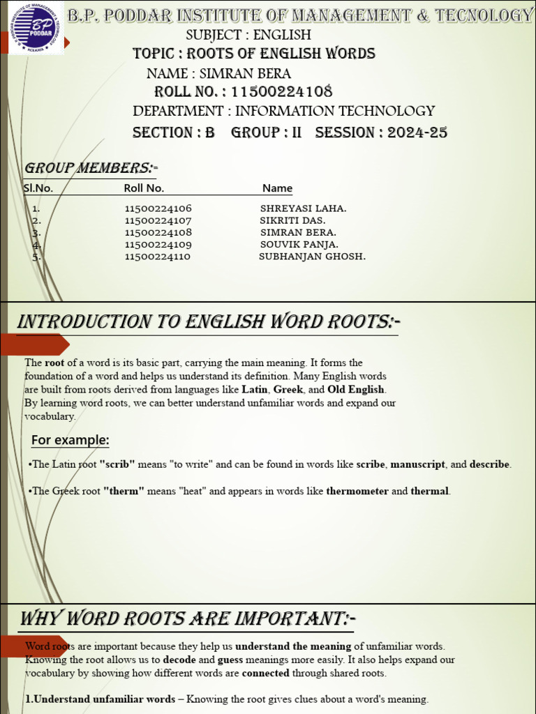 Understanding English Word Roots | PDF | Word | English Language