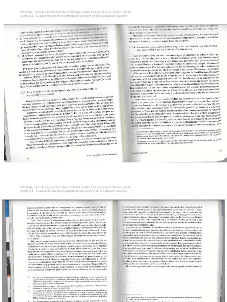 Steiman, J. Las Prácticas de Enseñanza Cap 1 3.2 | PDF
