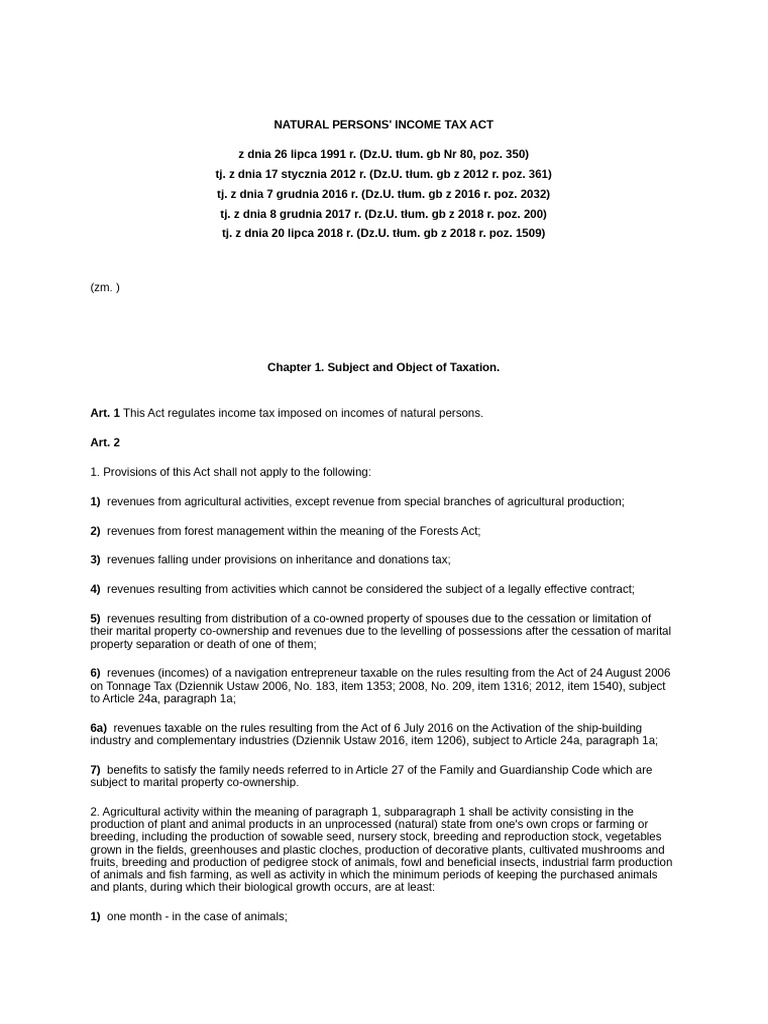 NATURAL-PERSONS-INCOME-TAX-ACT | PDF | Taxes | Lease