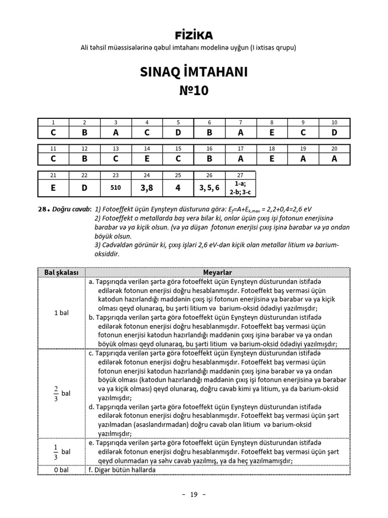 Fizika_Qrup_1_AZ_sinaq_10 | PDF