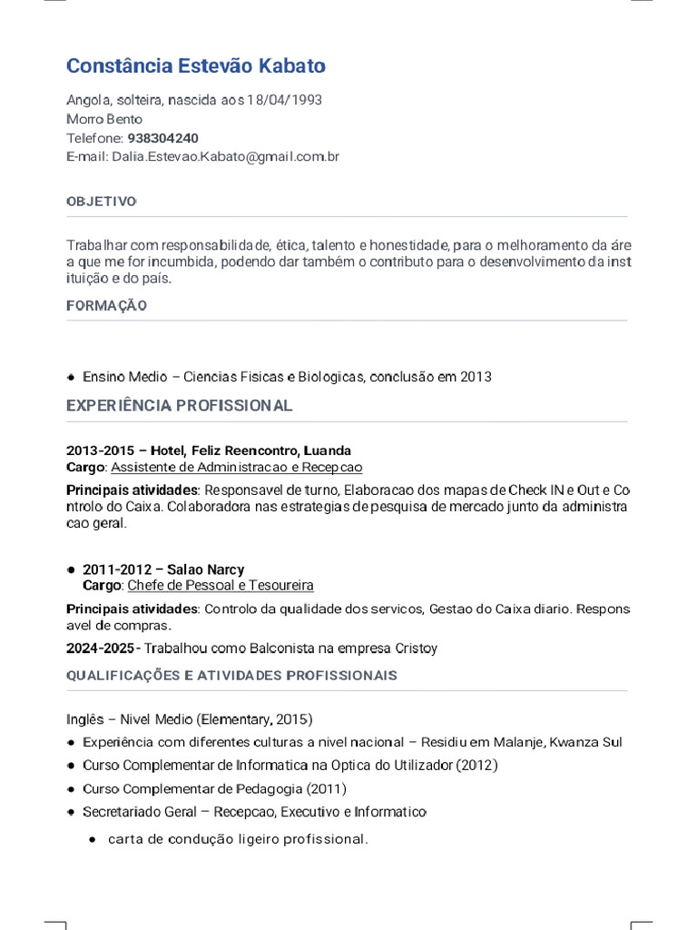 CV Portugues - Dalia Kabato (1) Phoenix | PDF