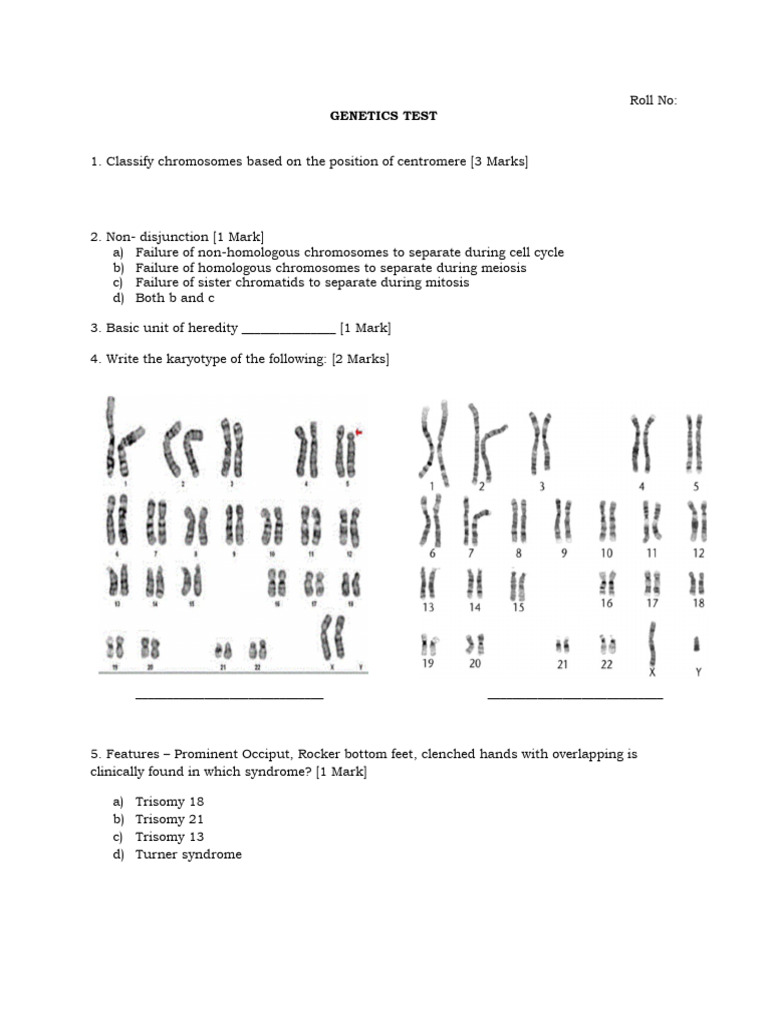 Genetics Test | PDF