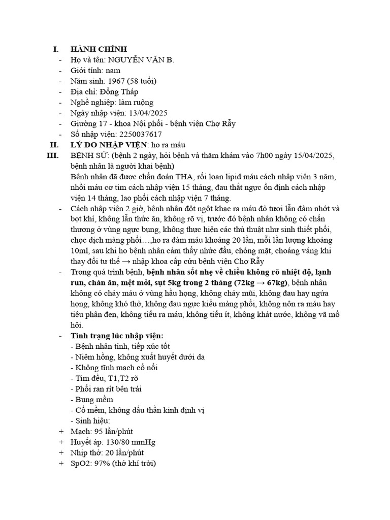 BỆNH ÁN NGU SI | PDF