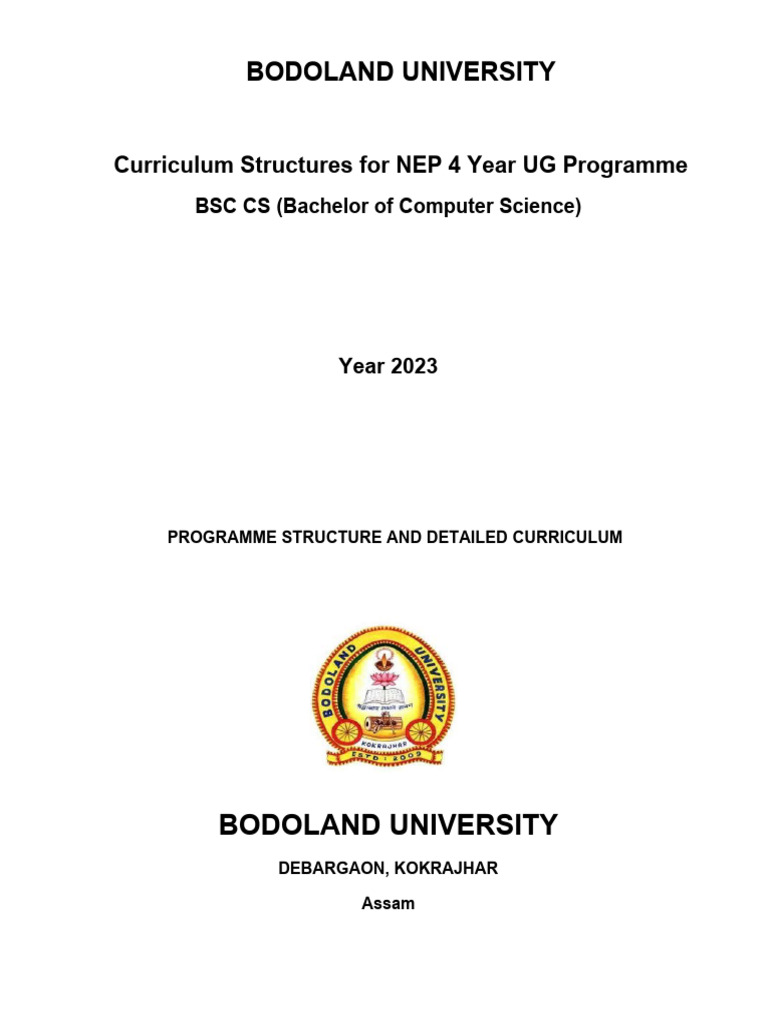BSC (CS) NEP 4YUGP Syllabus Updated 31.10.2023 | PDF | Computer Data Storage | Central ...