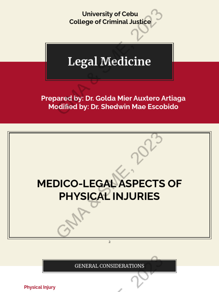 Medico-Legal Aspects of Physical Injuries | PDF | Wound | Bleeding