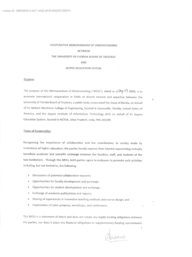 Mou Univof Florida 2020 | PDF