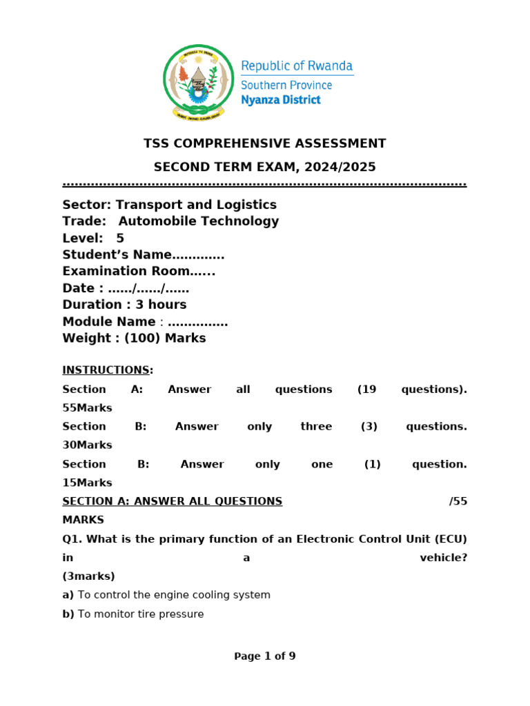 QP Vehicle Electronic Systems L5 Auto Technology | PDF | Engines | Vehicles