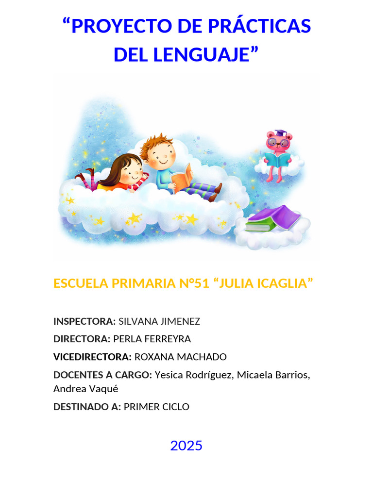 Proyecto Pdl 2025 | PDF | Escritura | Salón de clases