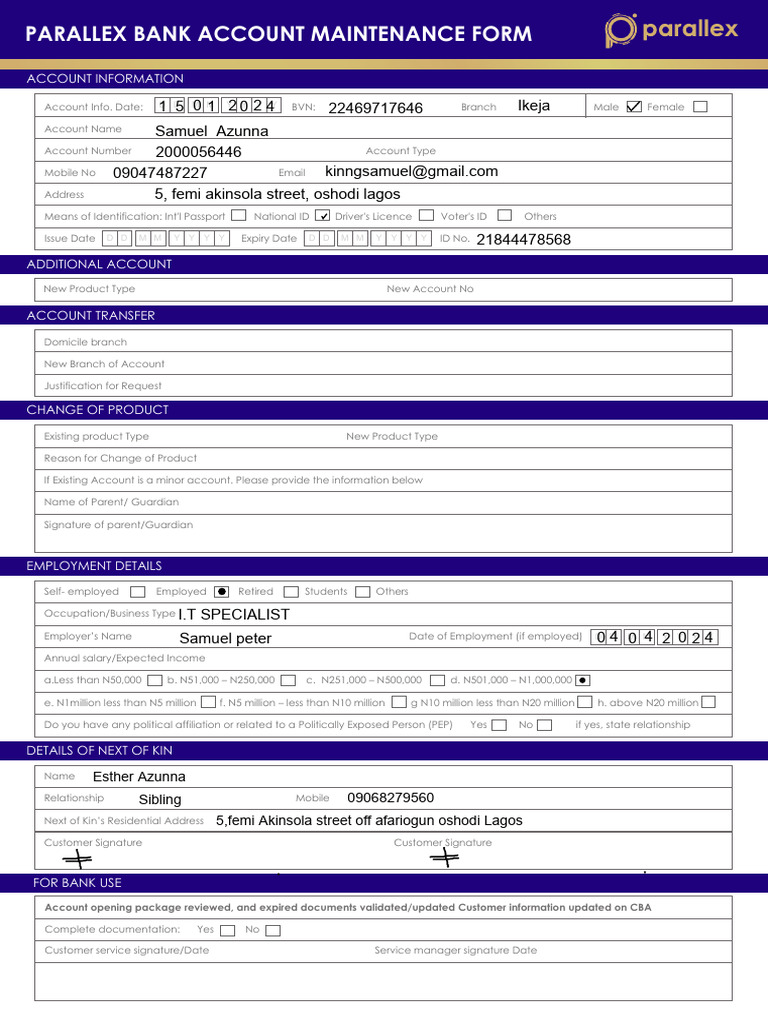 Account Maintenance Request Form | PDF | Authentication | Government ...