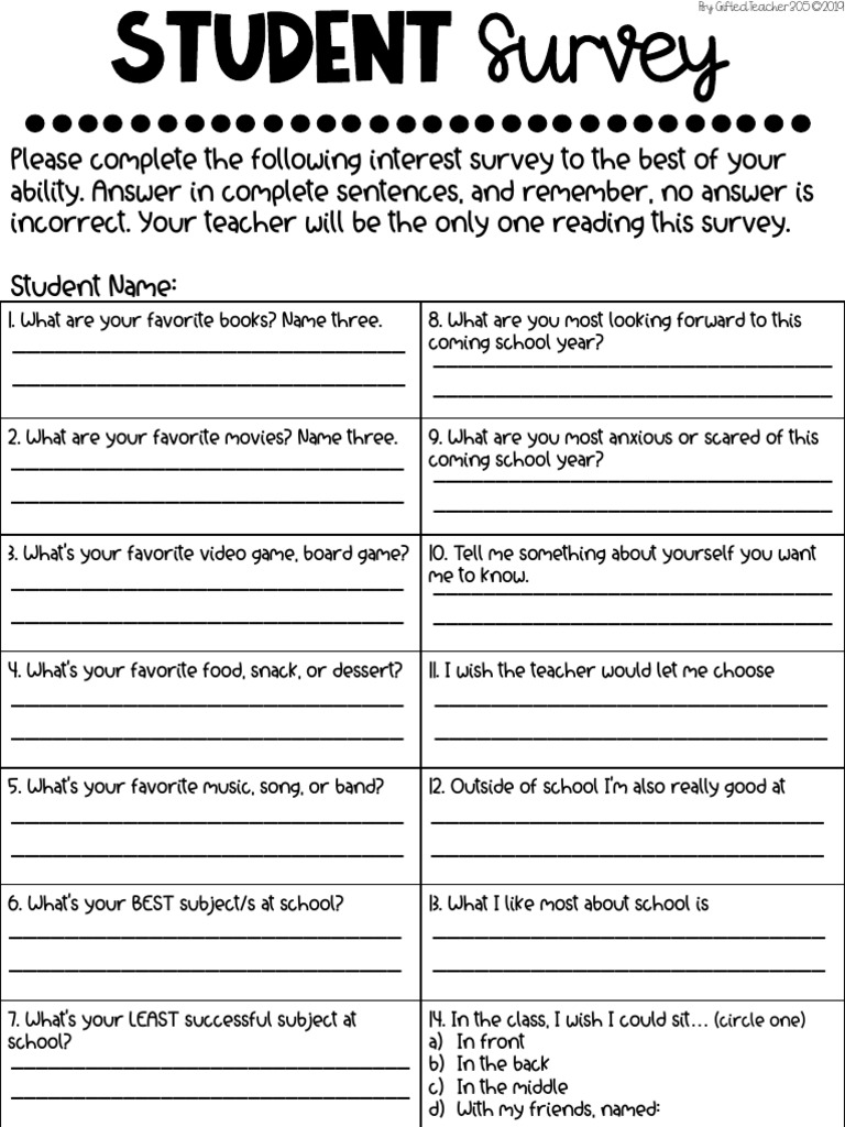 StudentInterestSurvey 1 | PDF