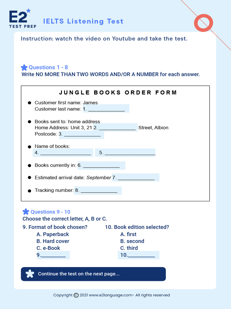E2 IELTS Listening Test V3 | PDF | International English Language ...
