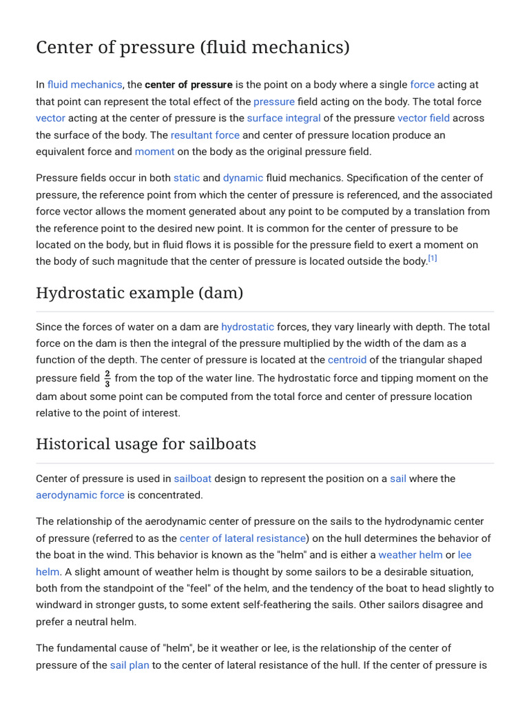 Center of pressure (fluid mechanics) - Wikipedia | PDF | Aerodynamics ...