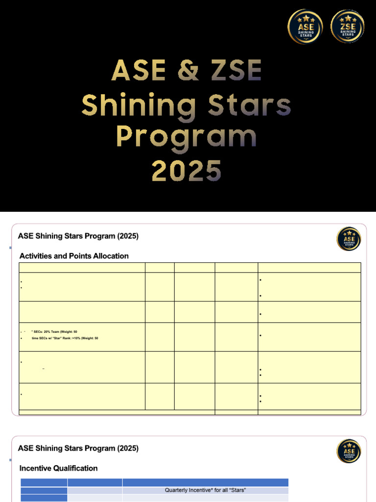 ASE & ZSE Shining Stars Program - 2025 | PDF