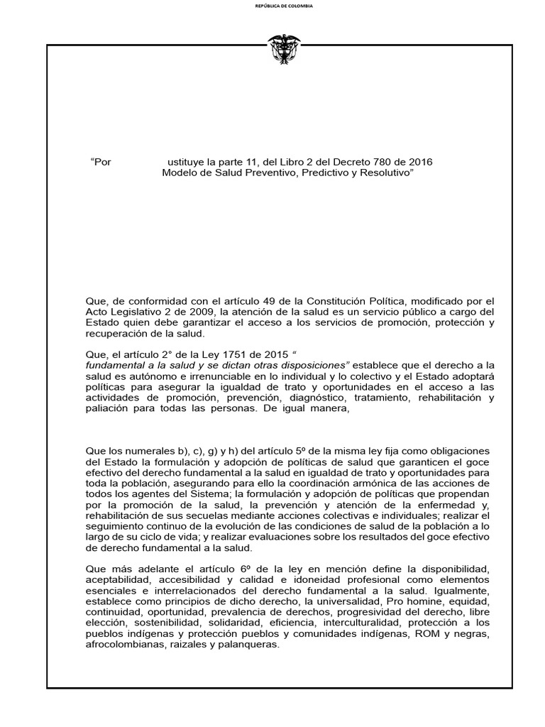 Borrador de decreto que implementa modelo preventivo de salud | PDF ...