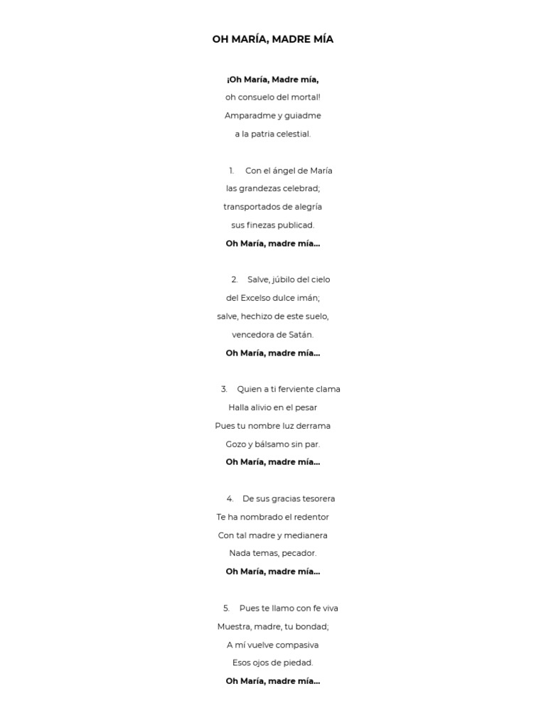 Oh María Madre Mía | PDF