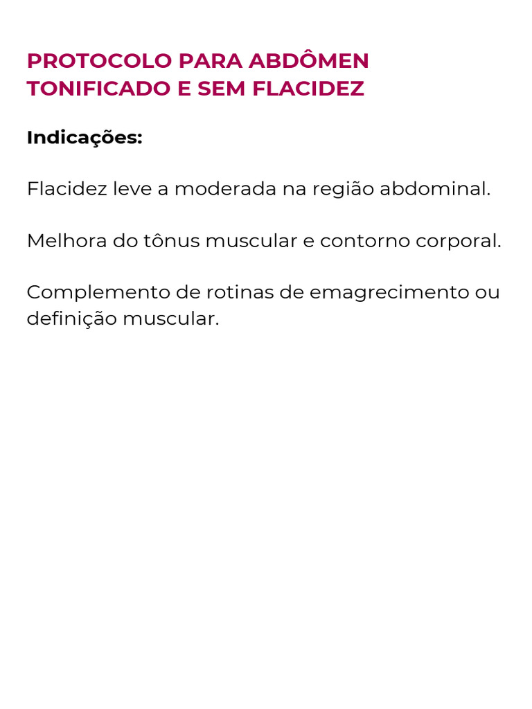 Protocolo para Abdômen Tonificado e Sem Flacidez | PDF | Especialidades médicas