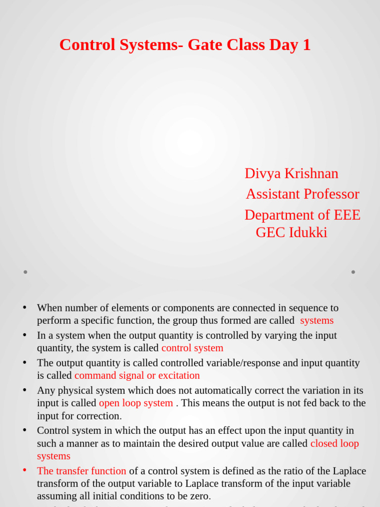 Introduction to Control Systems | PDF | Feedback | Function (Mathematics)