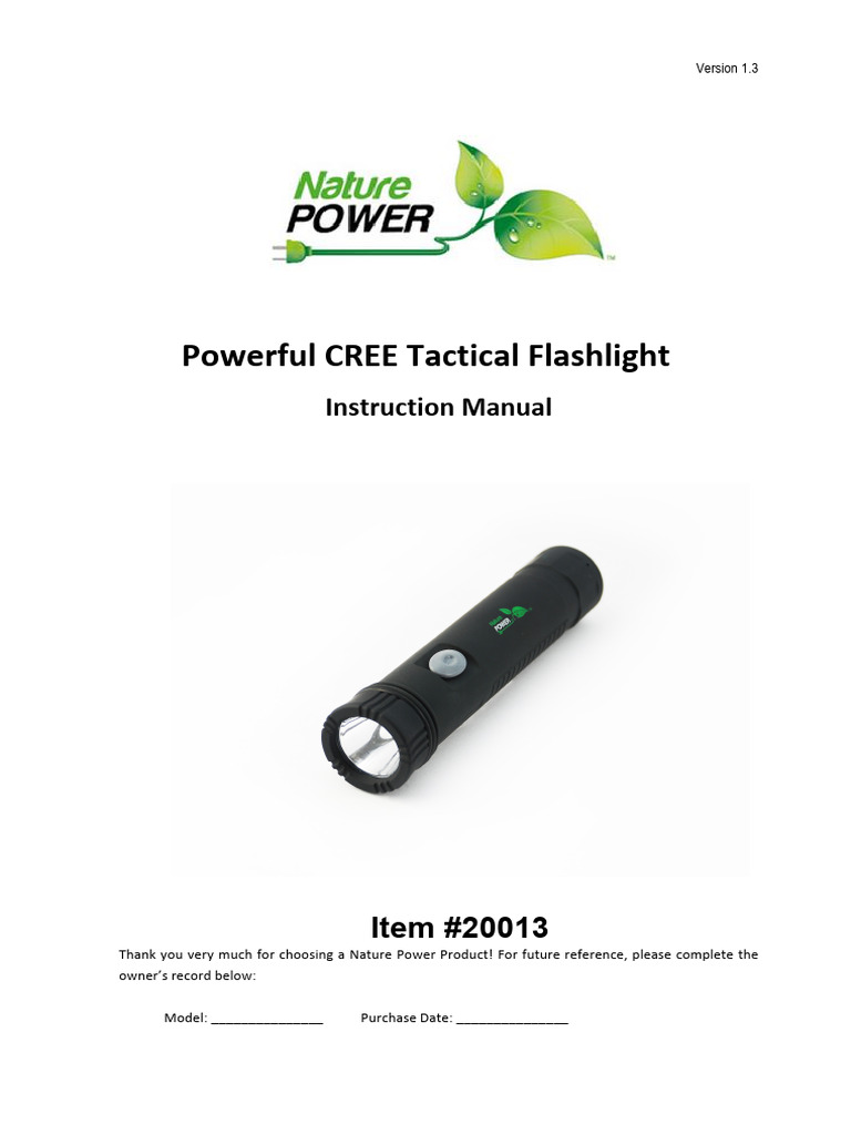 CREE Tactical Flashlight Manual | PDF | Usb | Flashlight