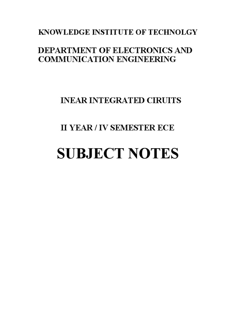 Bipolar Linear Integrated Circuits Overview | PDF | Integrated Circuit ...