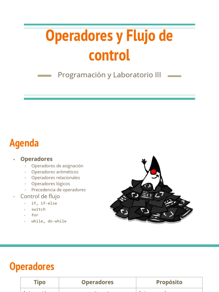 Operadores y Control de Flujo en Programación | PDF | Flujo de control ...